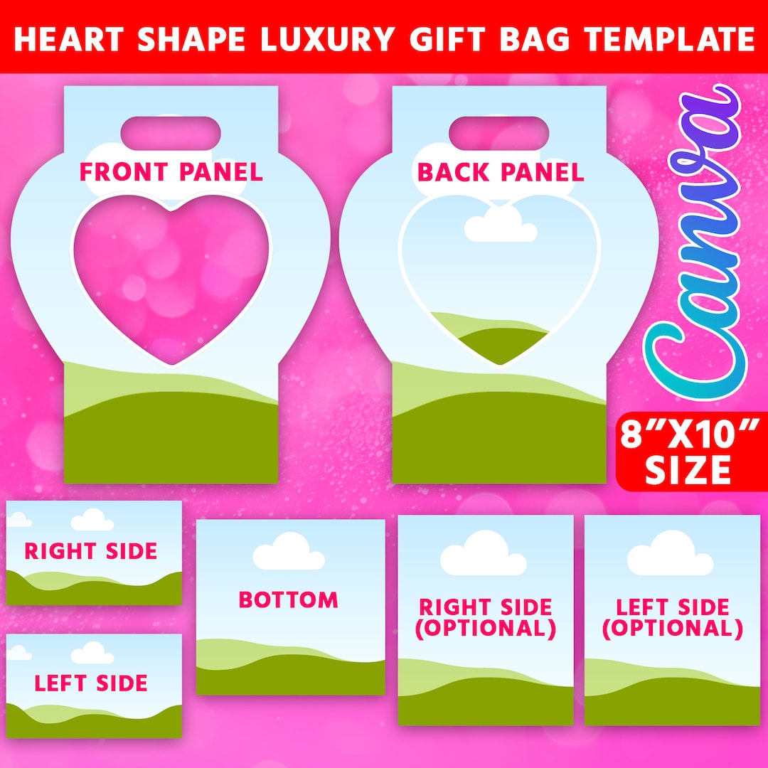 Heart Shape Handbag Gift Box Template, Designer Handbag Gift Box ...
