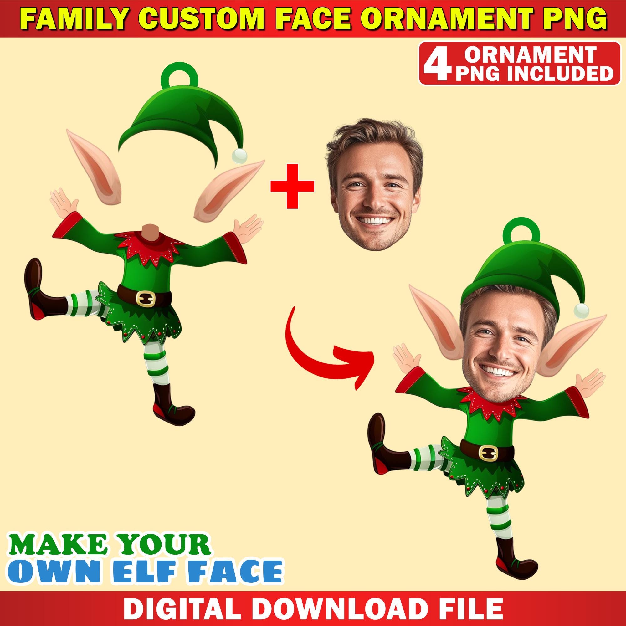 Christmas Add Your Own Personalized Family Funny Elf Photo Ornament ...