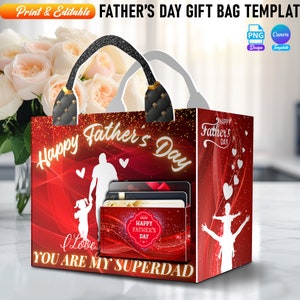 Father's Day Gift Box Design Template Bundle, Designer Handbag With ...