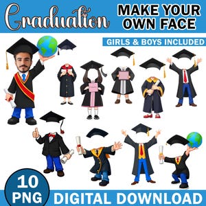 DIY Graduate Yourself PNG, Graduation Add Your Own Photo Face, Grad ...