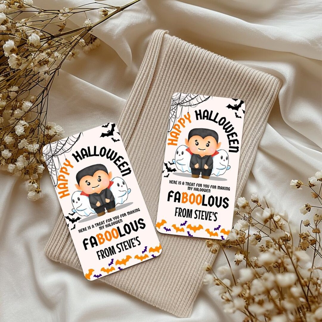 Editable Halloween Favor Tag Template, Printable Boo Gift Tags, Trick ...