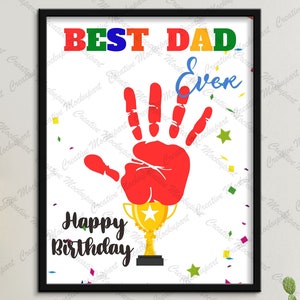 Happy Birthday Dad Handprint Art Bundle | Footprint Art Craft ...