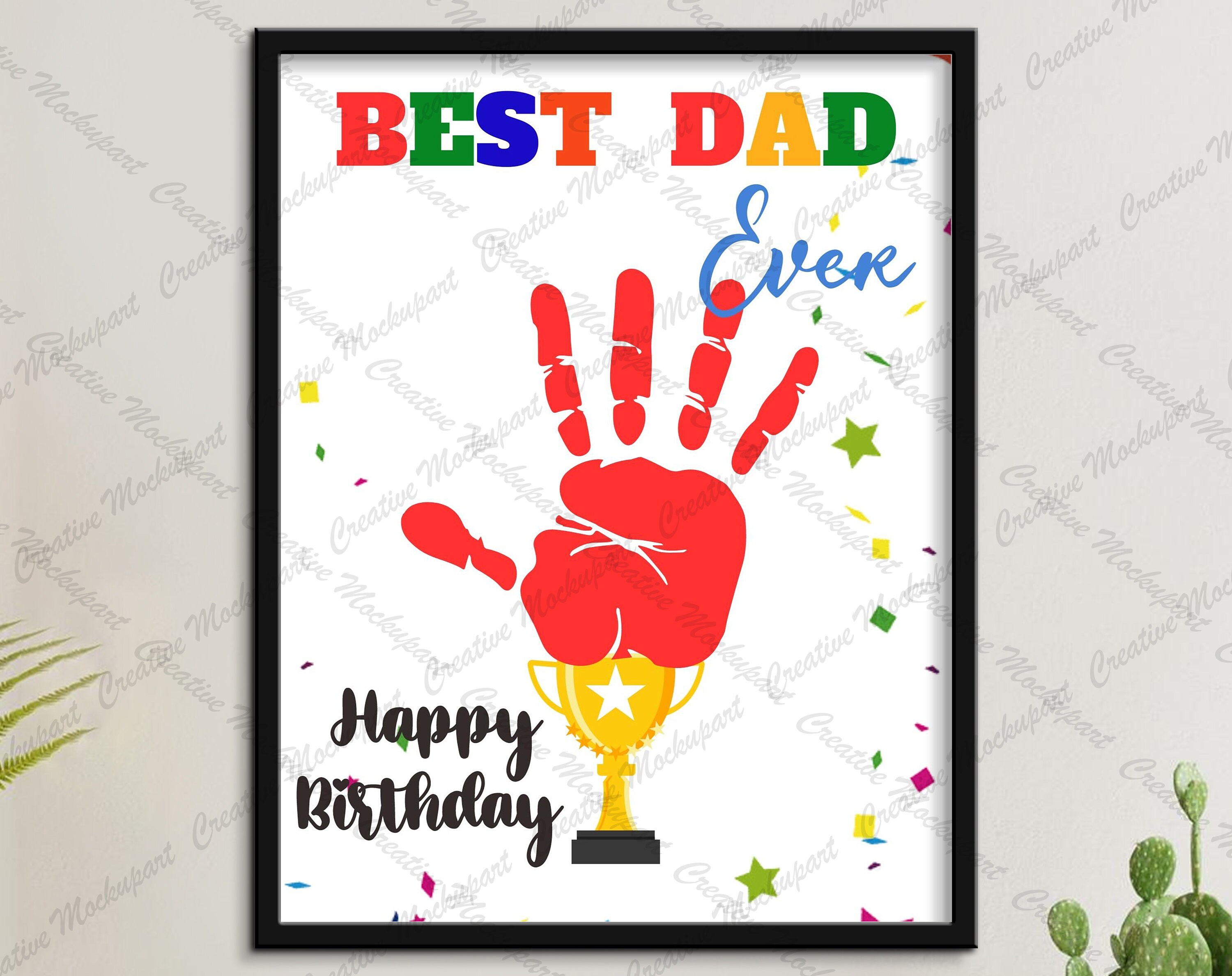 Happy Birthday Dad Handprint Art Bundle | Footprint Art Craft ...