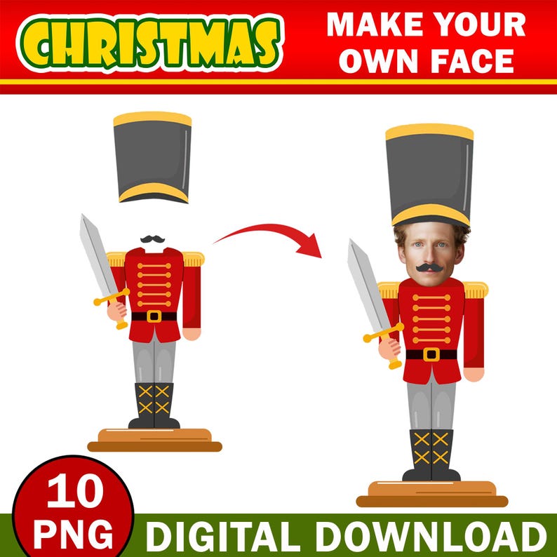 Christmas Add Your Own Nutcracker Photo Face, DIY Nutcracker Yourself ...