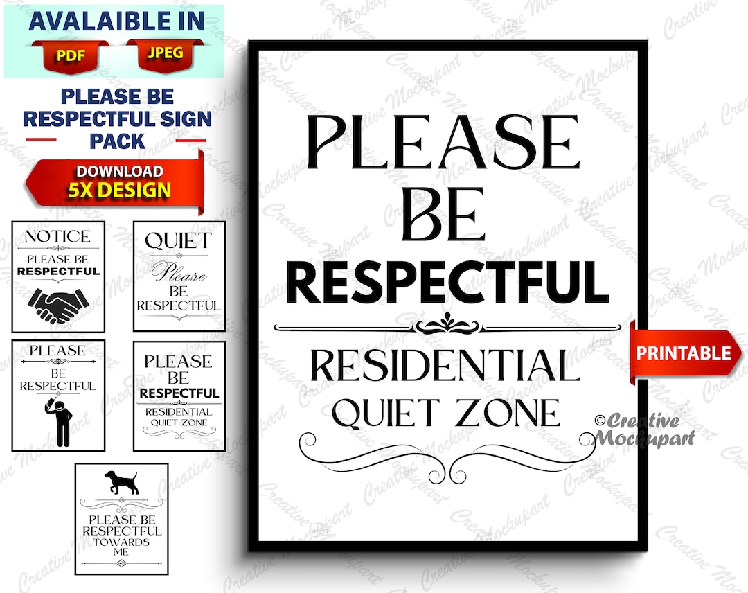 Please Be Respectful Sign Pack Quiet Please to Be Respectful - Etsy