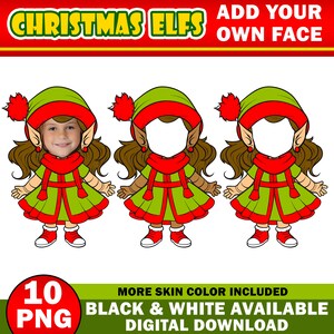 Christmas Add Your Own Elf Photo Picture PNG Bundle, DIY Elf Yourself ...