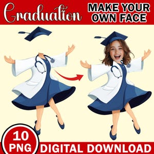 DIY Nurse Graduate Yourself PNG, Graduation Add Your Own Photo Face ...