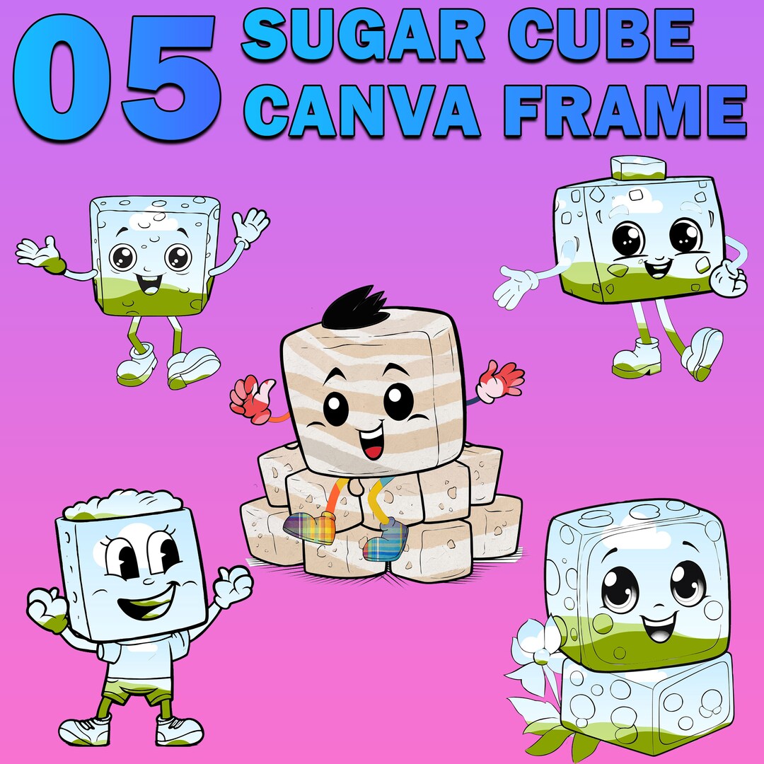 DIY Custom Sugar Cube Design on CANVA, Make Your Own Cartoon Sugar Cube ...