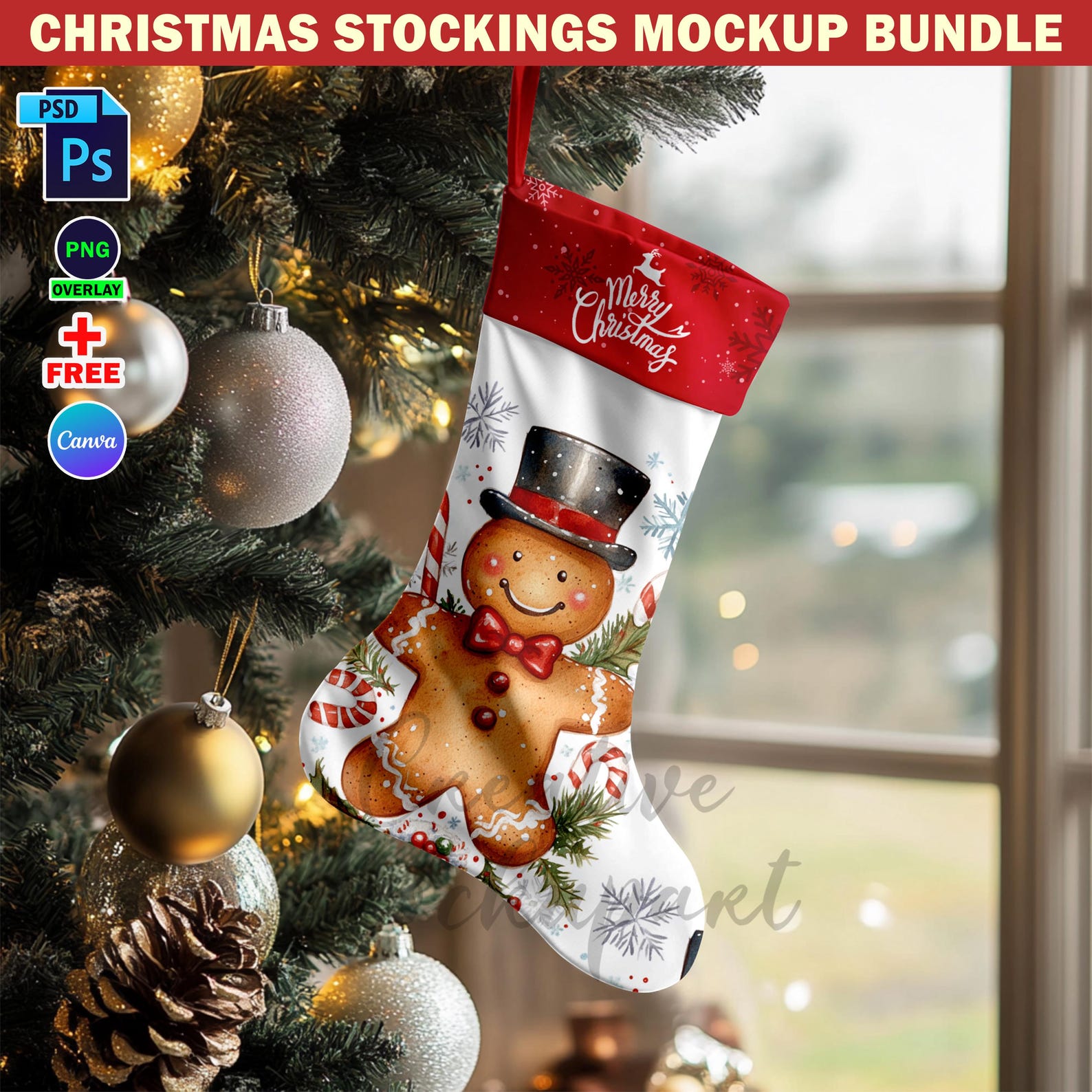 20x PSD Christmas Stocking Mockups Bundle, DIY Holiday Stocking Drag ...
