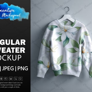Realistic Regular Sweater Mockup | Winterwear Dress Mockup | Add Your ...