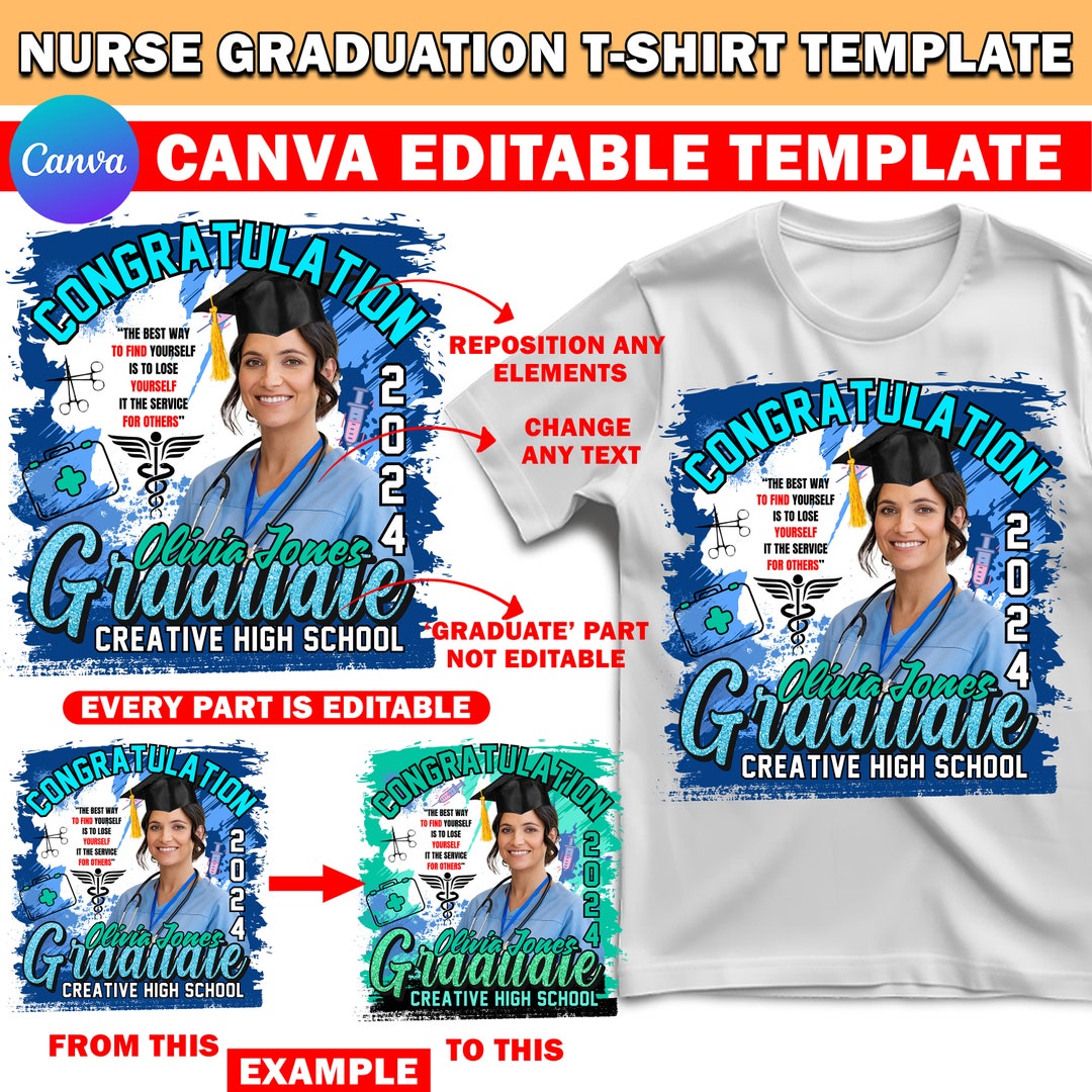 Nurse Graduation T Shirt Template, Nurse Grad Shirt Design for ...