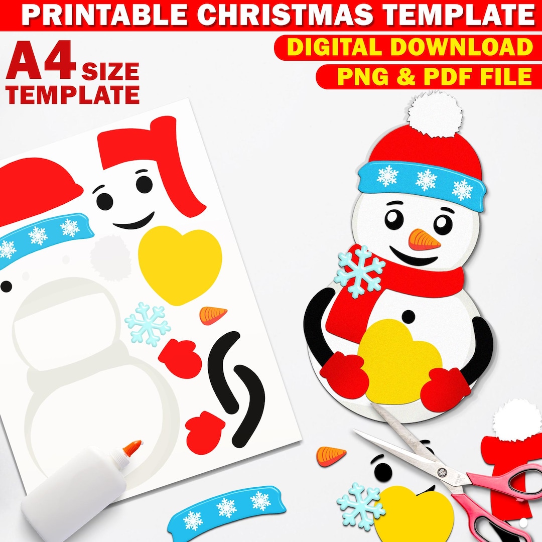 DIY Make A Snowman Printable Craft for Kids| Christmas Winter Kids ...