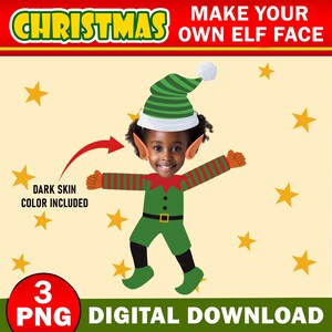Christmas Add Your Own Photo Face, DIY Elf Yourself PNG Bundle, Elf ...