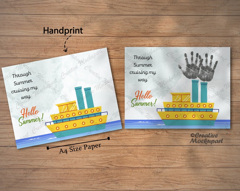 Summer Handprint Boat Craft: Kids' Activity Baby Art - Etsy