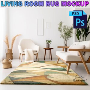 Living Room Rug Mockup | Living Room Carpet Mockup | Area Rug Mockup ...