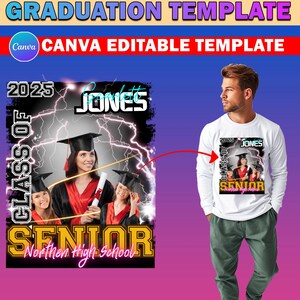 Canva Graduation T-shirt Design Bundle, Editable Canva Template, Grad ...