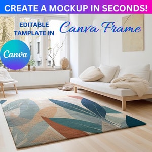 Canva Living Room Rug Mockup| Living Room Carpet Mockup | Rug Runner ...