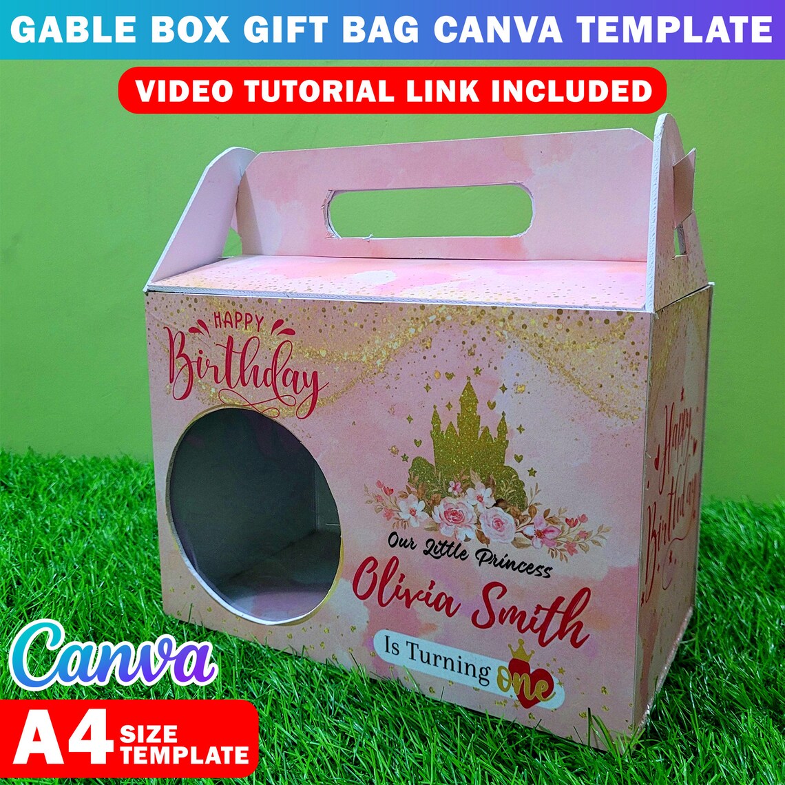 Canva Gable Box Template, Separate Part Canva Editable Party Favor Gift ...