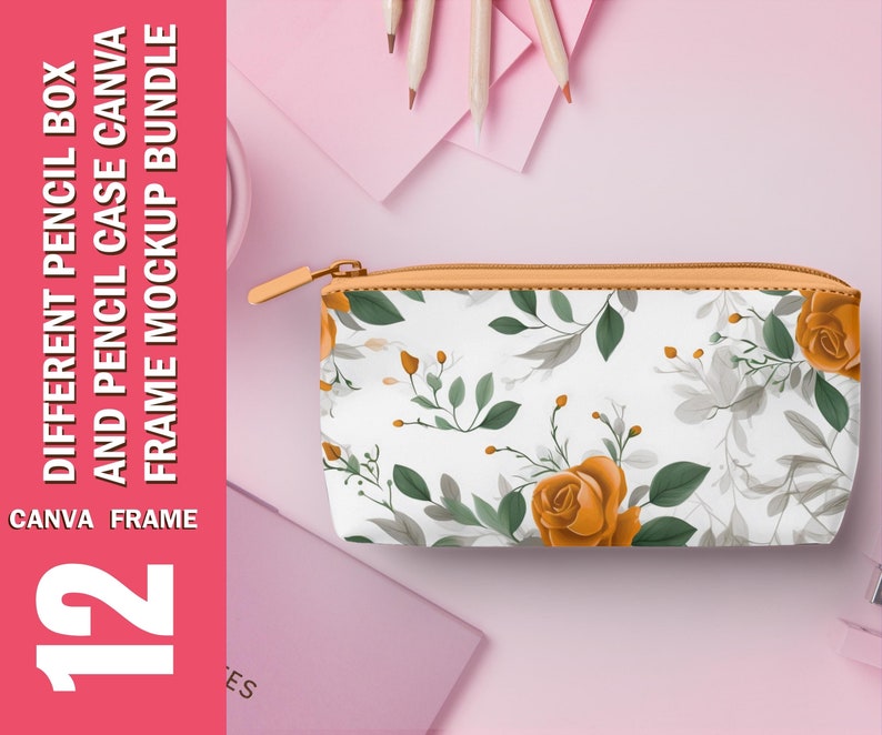 12 Canva Frame Pencil Box and Case Mockup Bundle Dye - Etsy