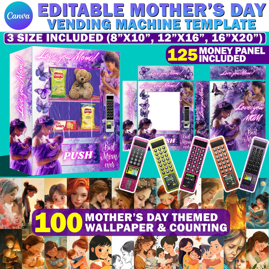 Editable Mother's Day Vending Machine Template, DIY 8X10, 12x16 & 16x20 ...