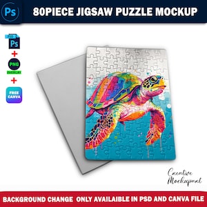 Dye Sublimation 80 Piece Puzzle Mockup, Jigsaw Puzzle Template, Insert ...