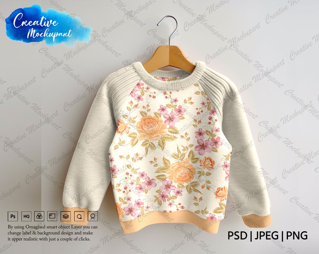 Raglan Full Sleeve Sweater Mockup | Branded Sweater Mockup ...