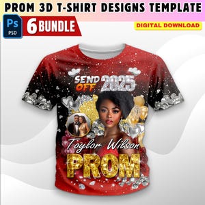 6x PSD Viral Prom 3D Shirt Design Bundle, Prom T-shirt Design Templates ...