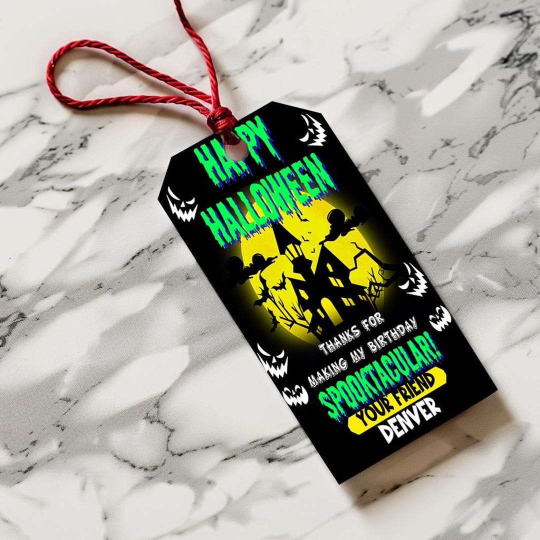 Editable Halloween Favor Tag, Spooky Halloween Spooktacular Birthday ...