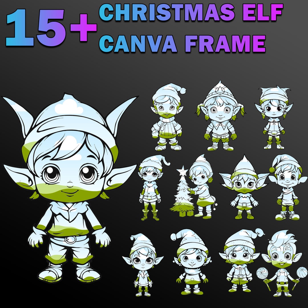 Create Your Own Christmas Elf in Canva Frame Easy Drag & Drop Editable ...