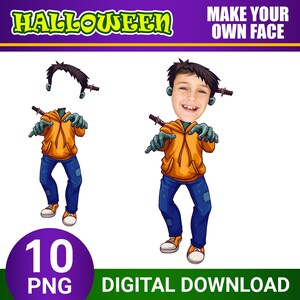 10x Halloween Add Your Own Photo Picture PNG Bundle, Vampire, Witch ...