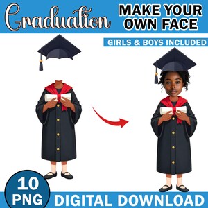 Afro American DIY Graduate Yourself PNG, Graduation Add Your Own Photo ...