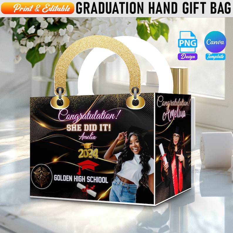 DIY Graduate Purse, Designer Handbag Gift Box Template, Luxury Handbag ...