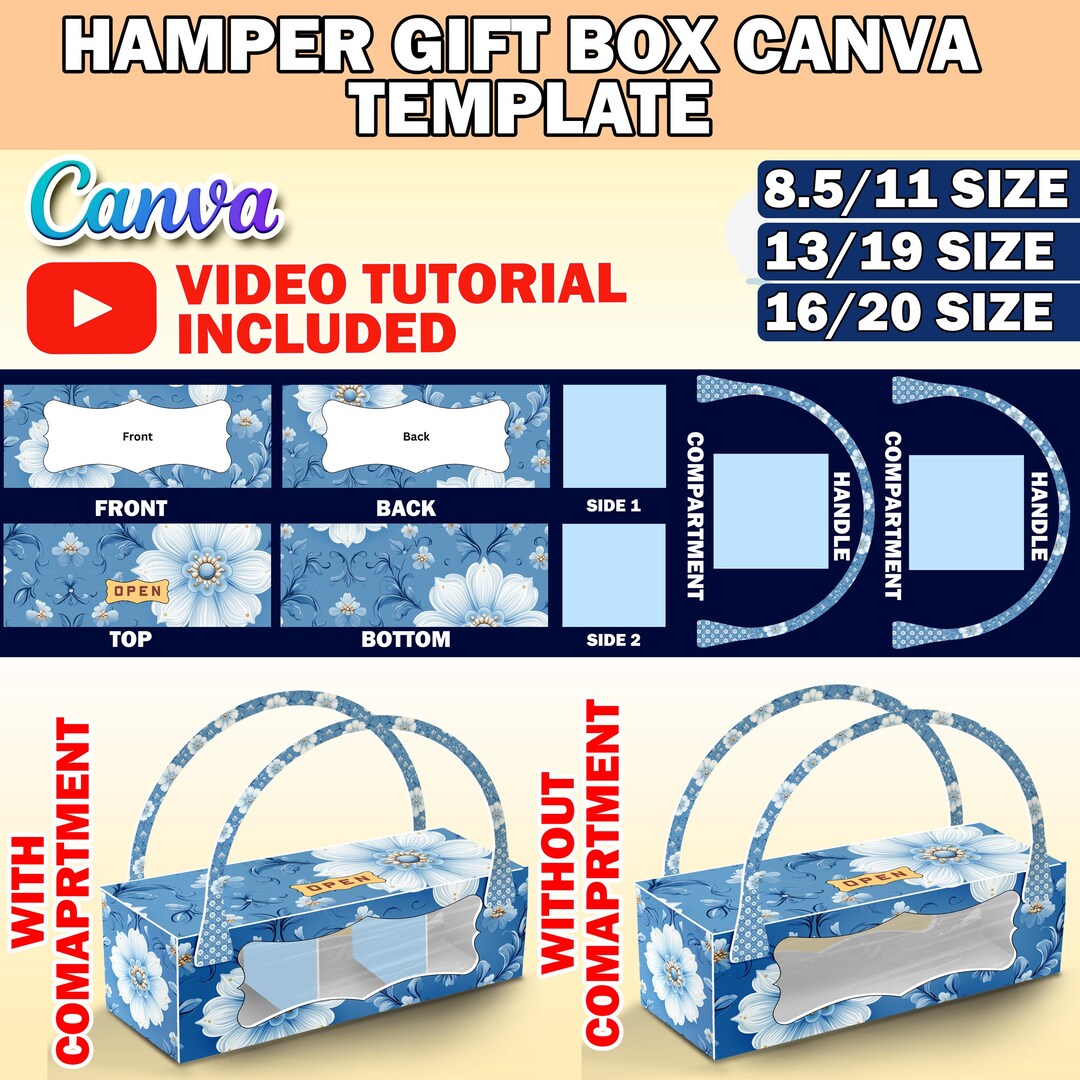 New Hamper Bag Gift Bag Box Template, DIY Designer Handbag Gift Box ...