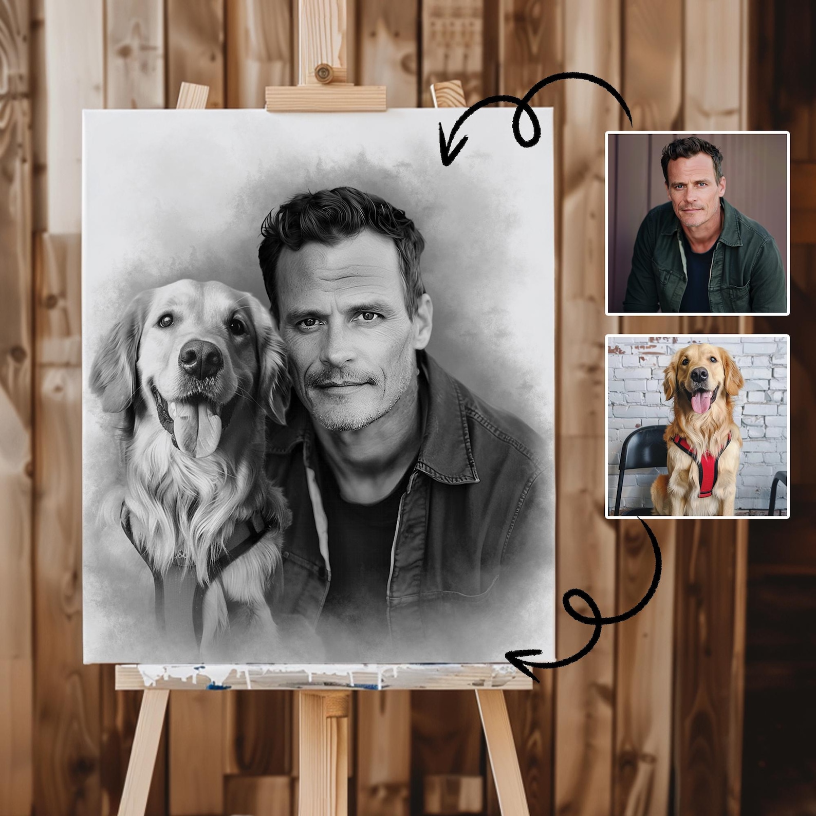 Custom Memorial Portrait, Add a Loved One to Your Photo, Memorial ...