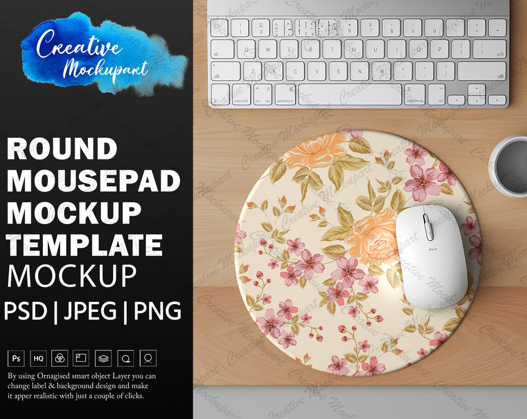 Round Mousepad Mockup Template | Styled Stock Photography Gaming ...