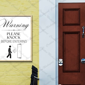 Please Knock Before Entering Sign Printable Pack, Welcome Please Wait ...