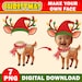 Christmas Add Your Own Photo Face, DIY Reindeer Yourself PNG Bundle ...