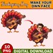 10x Thanksgiving Add Your Own Face, DIY Turkey Yourself PNG Bundle ...