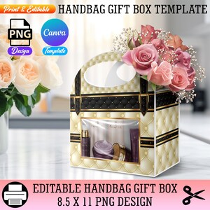 Editable Canva Handbag Gift Box, Designer Handbag Gift Box, Luxury ...