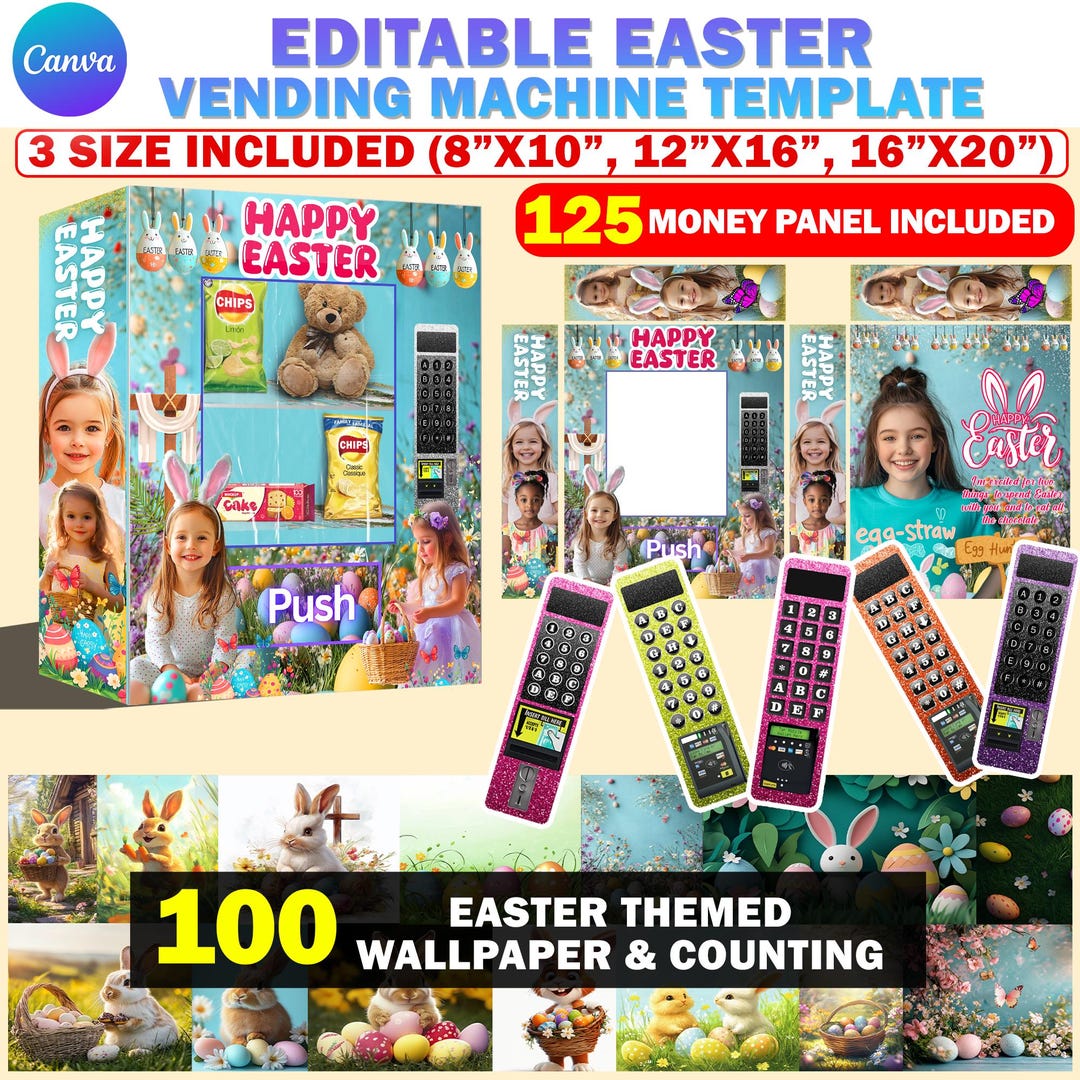 Editable Canva Easter Vending Machine Template, 2025 Senior DIY ...