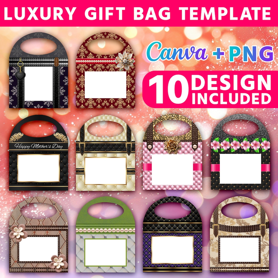 Canva Editable 8.5x11 Luxury Handbag Gift Box Design Template Bundle ...
