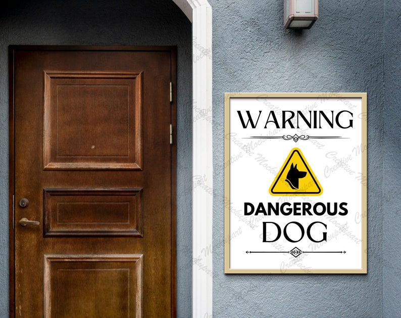 Danger Dog Sign Printable Pack, Dangerous Dog Leave Parcel Outside ...