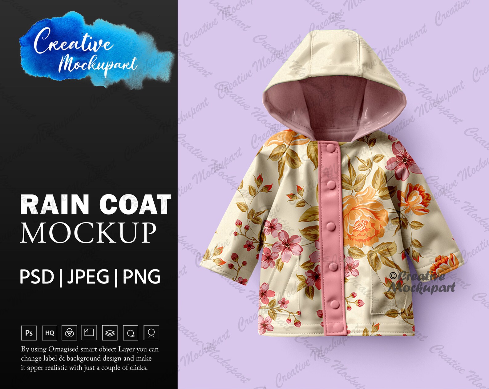 Rain Coat Mockup | Puddle Jumper Rain Coat | Change Background, Add ...