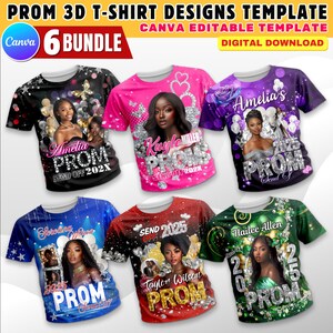 6x Viral Prom 3D Shirt Design Bundle, Prom T-shirt Design Canva ...