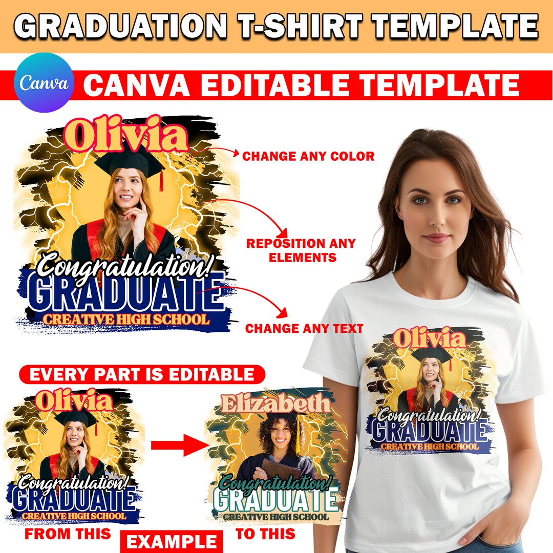 High School Graduation Template, Graduation T Shirt Design, 2024 Grad ...