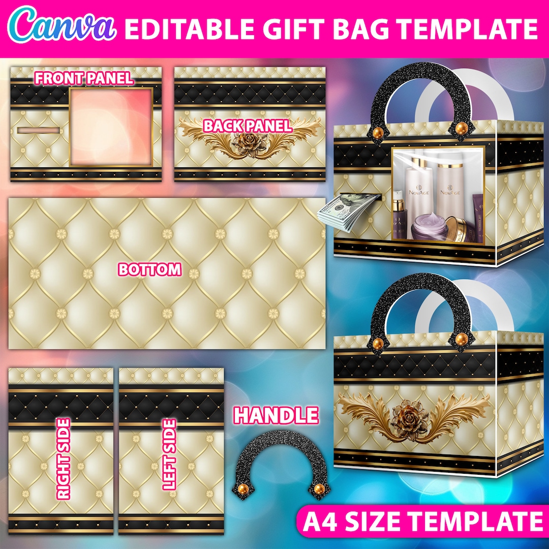Canva DIY Purse Design, Handbag Gift Box Template, Designer Handbag ...