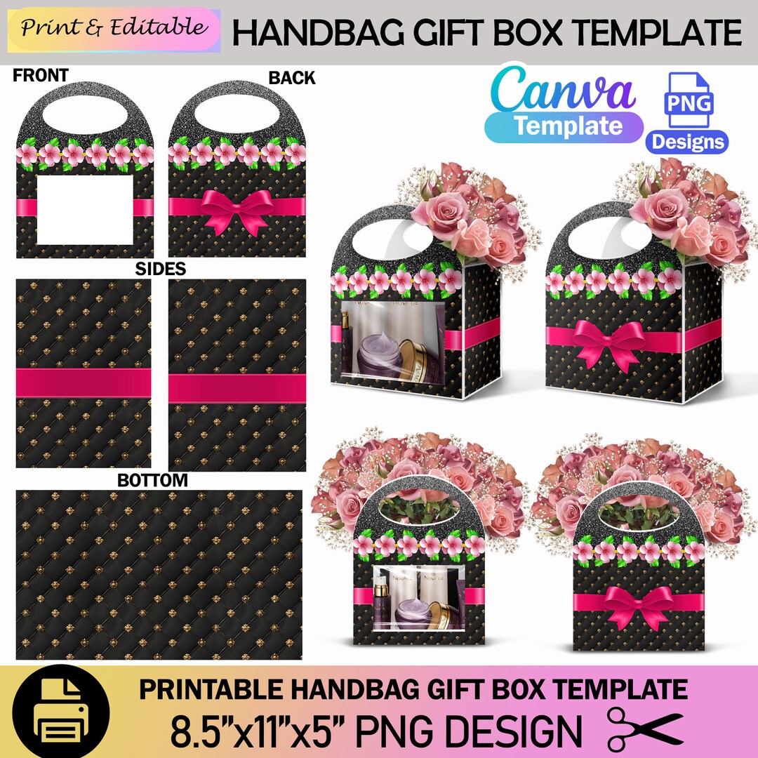 Editable Handbag Gift Box, Designer Handbag Gift Box, Canva Luxury ...
