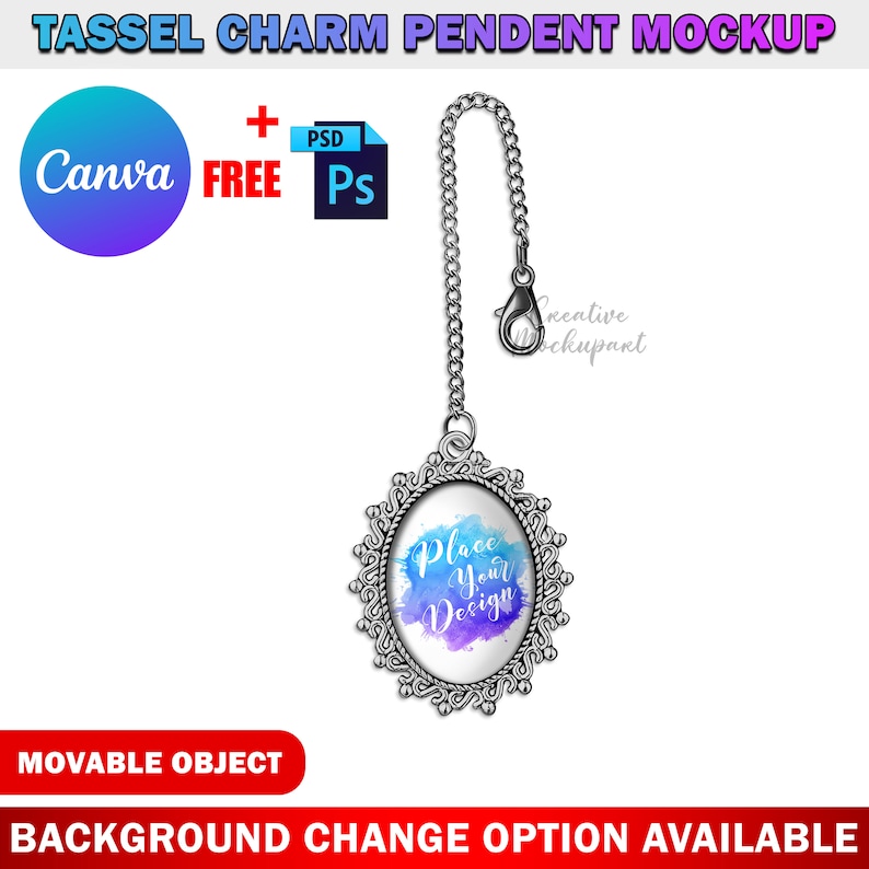 Dye Sublimation Canva Graduation Tassel Charm Pendent Mockup ...
