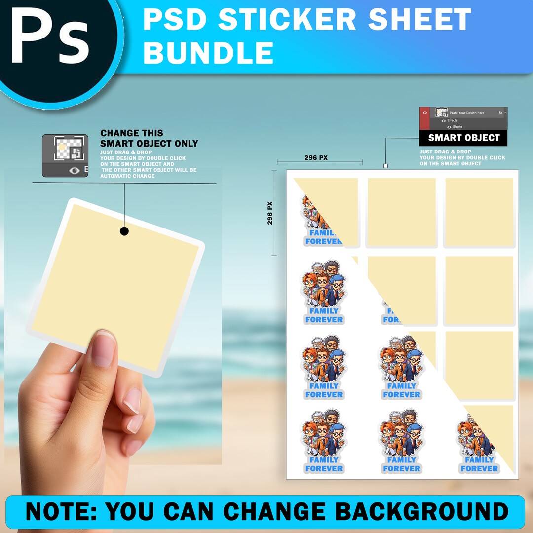 Sticker Sheet Mockup | Die Cut Sticker Mockup| Hand Holding Sticker ...