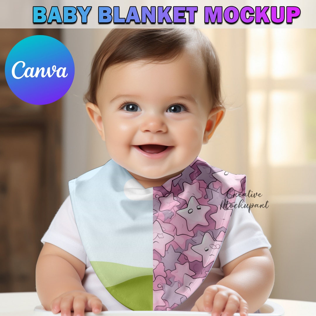 Canva Baby Bib Mockup, Gender Neutral Baby Neck Bib Mock Up, Easy Drag ...
